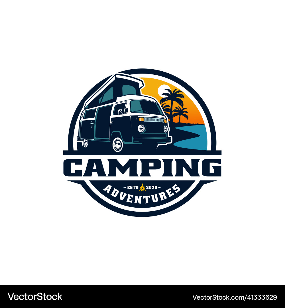 Retro camper van Royalty Free Vector Image - VectorStock