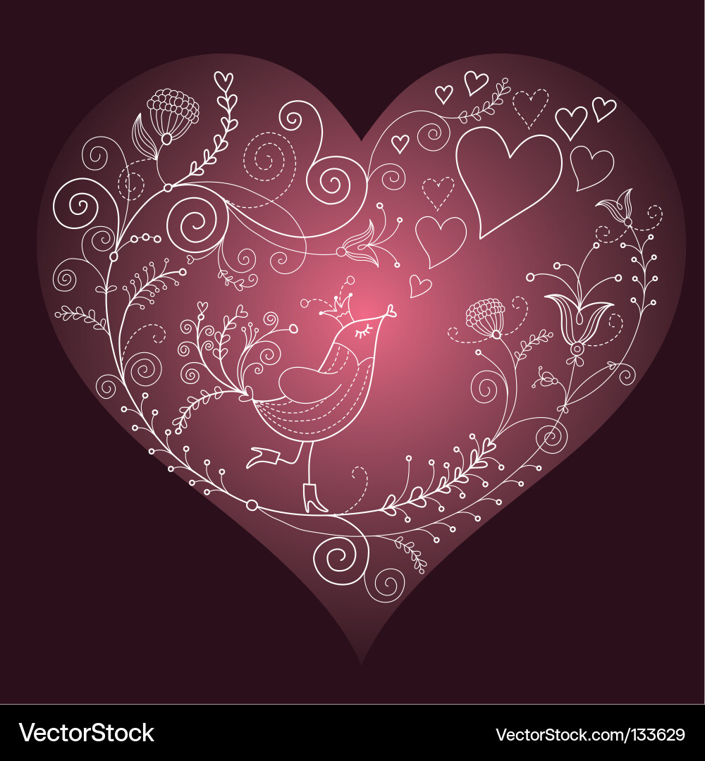 Romantic Floral Heart Background Royalty Free Vector Image