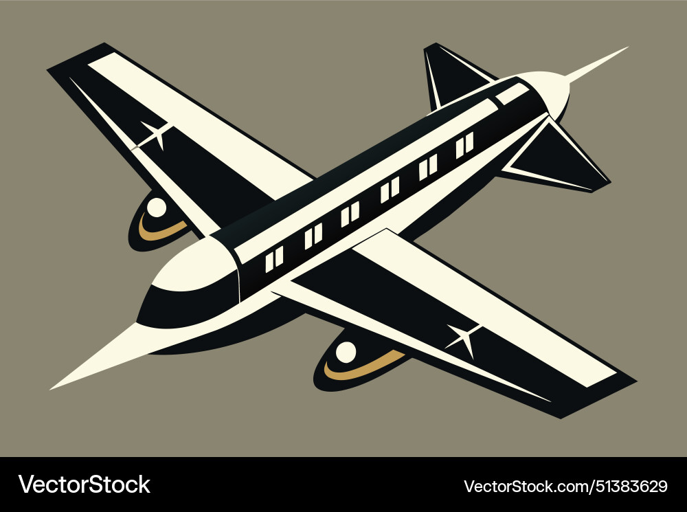 Skybound shadows stunning airplane silhouette Vector Image