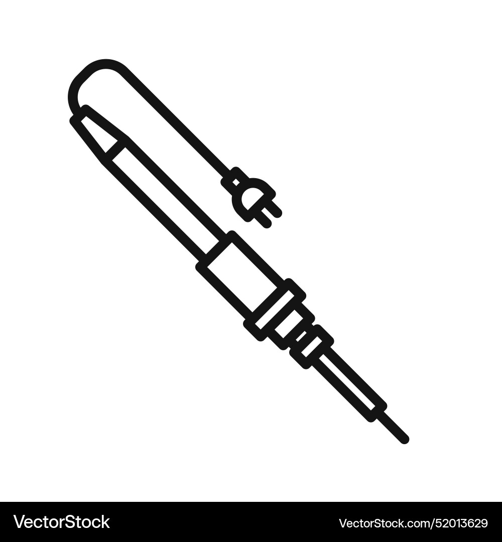 Soldering iron icon black line art Royalty Free Vector Image