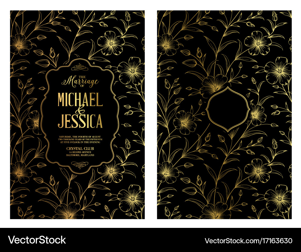 Black invitation card design Royalty Free Vector Image
