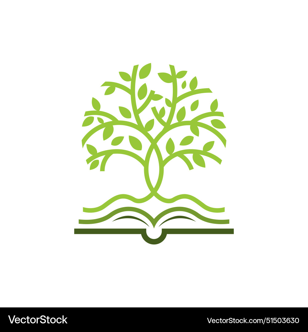 Book tree logo design template Royalty Free Vector Image