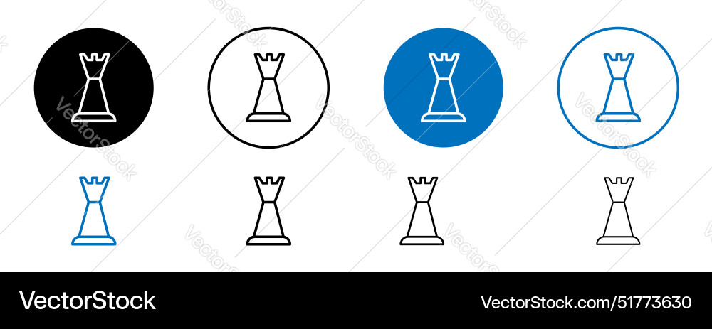 Chess rook icon set elephant piece symbol Vector Image