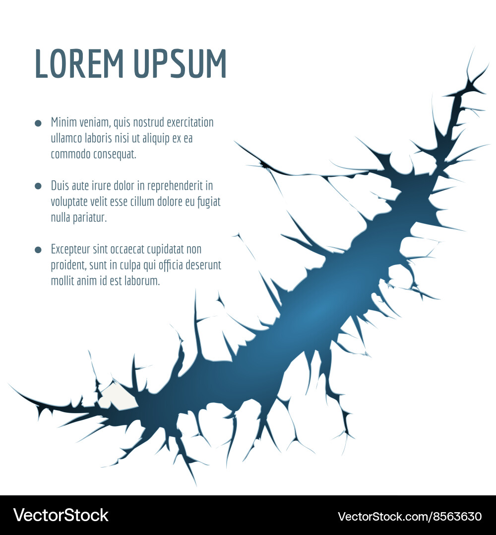 Cracked hole background with text Royalty Free Vector Image