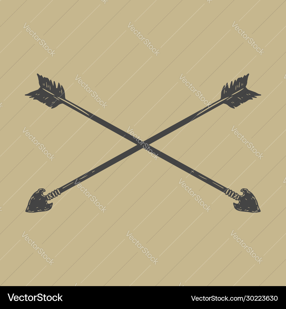 Crossed Arrows - Vintage Style Royalty Free Vector Image