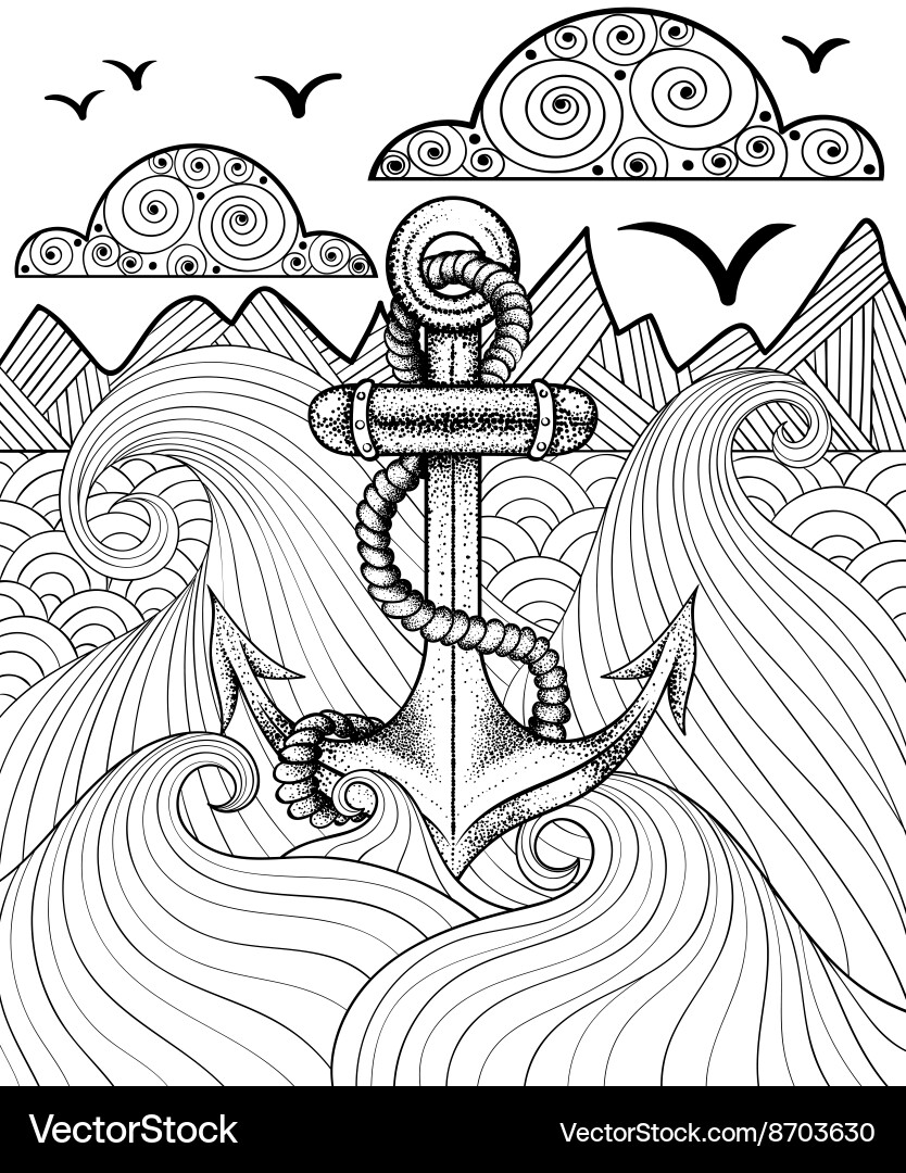 Entangle print for adult coloring page Royalty Free Vector