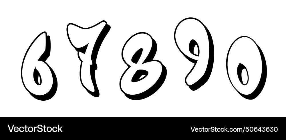 Handwritten graffiti font alphabet in black over Vector Image