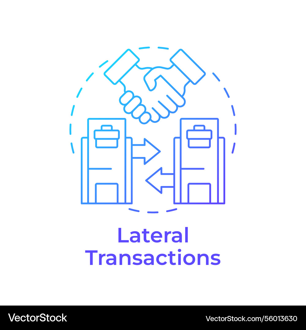 Lateral transactions blue gradient concept icon Vector Image