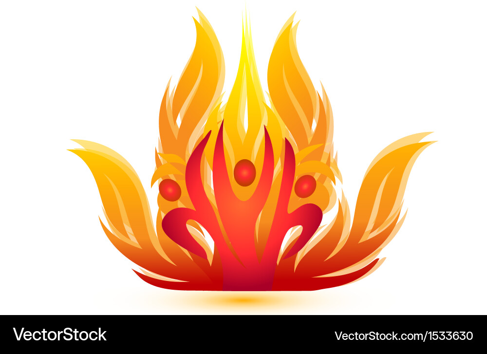 People on fire logo Royalty Free Vector Image - VectorStock