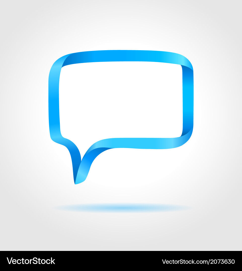 Rectangle blue speech bubble Royalty Free Vector Image
