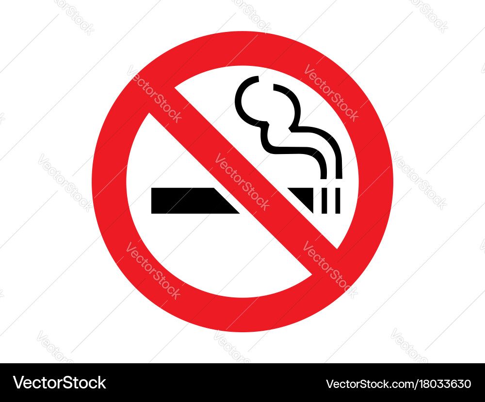 Smoking Prohibition Sign Royalty Free Vector Image