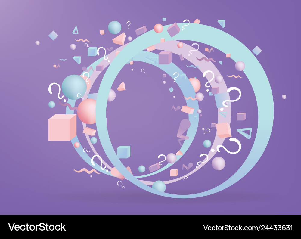 3d figures realistic primitives composition Vector Image