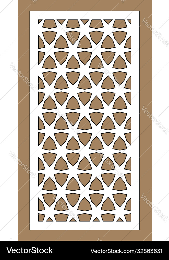 Arabic islamic decorative wall screen panel Vector Image