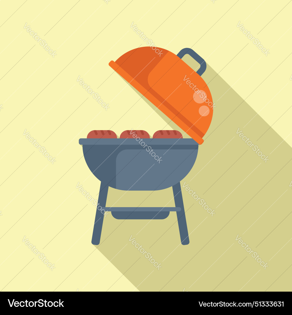 Cartoon bbq grill with sizzling meat Royalty Free Vector