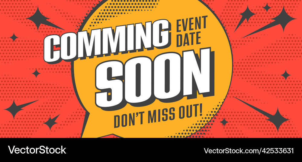 Coming soon advertising banner template Royalty Free Vector