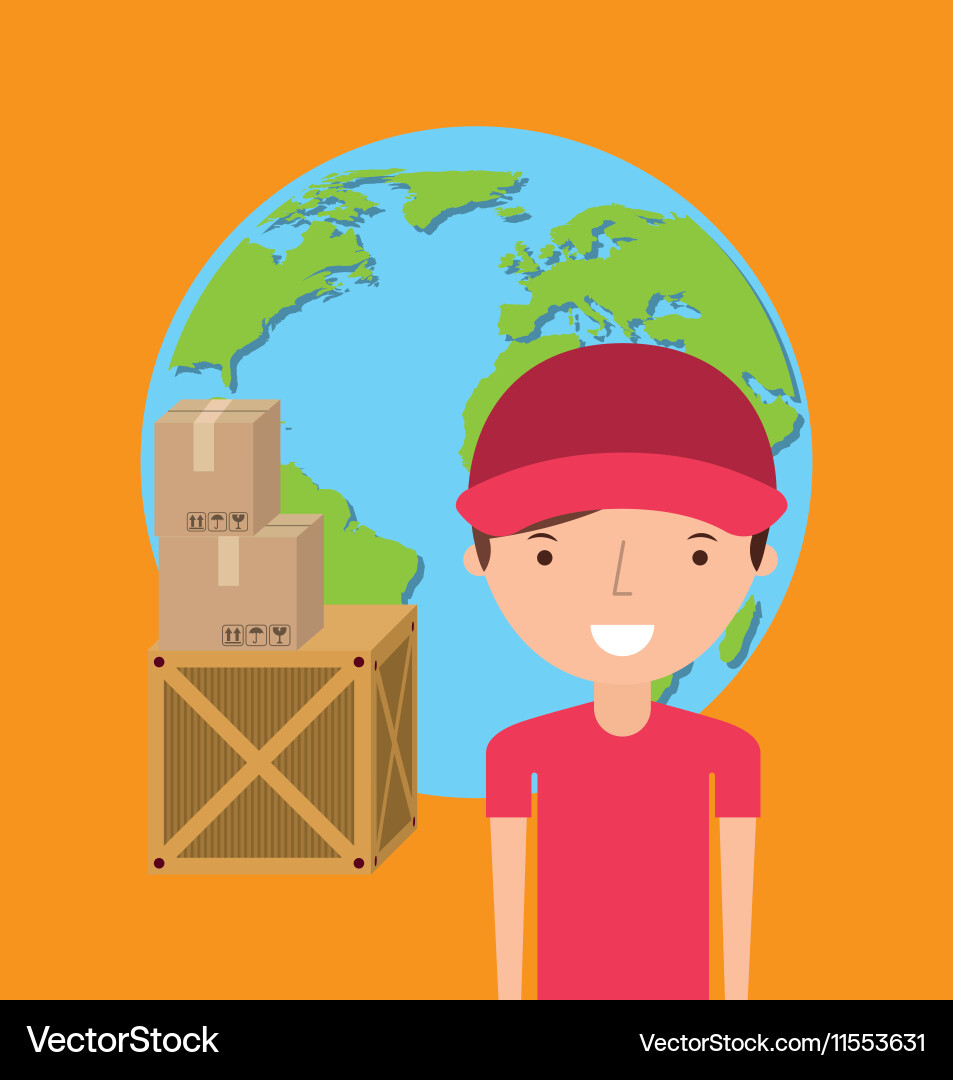 Delivery service worker avatar Royalty Free Vector Image