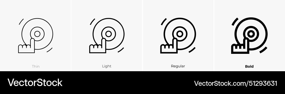Dj icon thin light regular and bold style design Vector Image