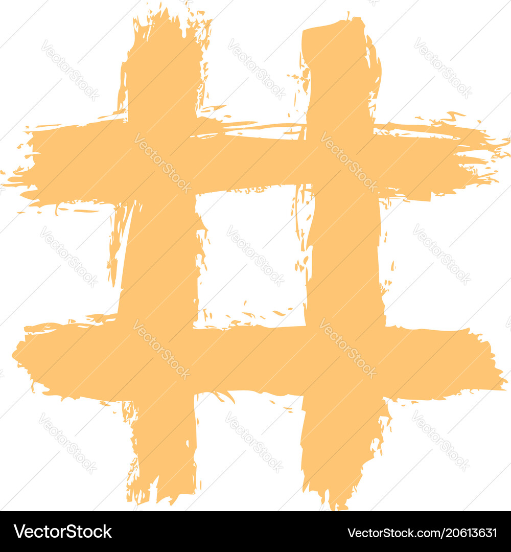 Hashtag or number sign tic-tac-toe grid Royalty Free Vector