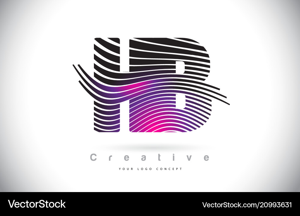 Hb h b zebra texture letter logo design Royalty Free Vector