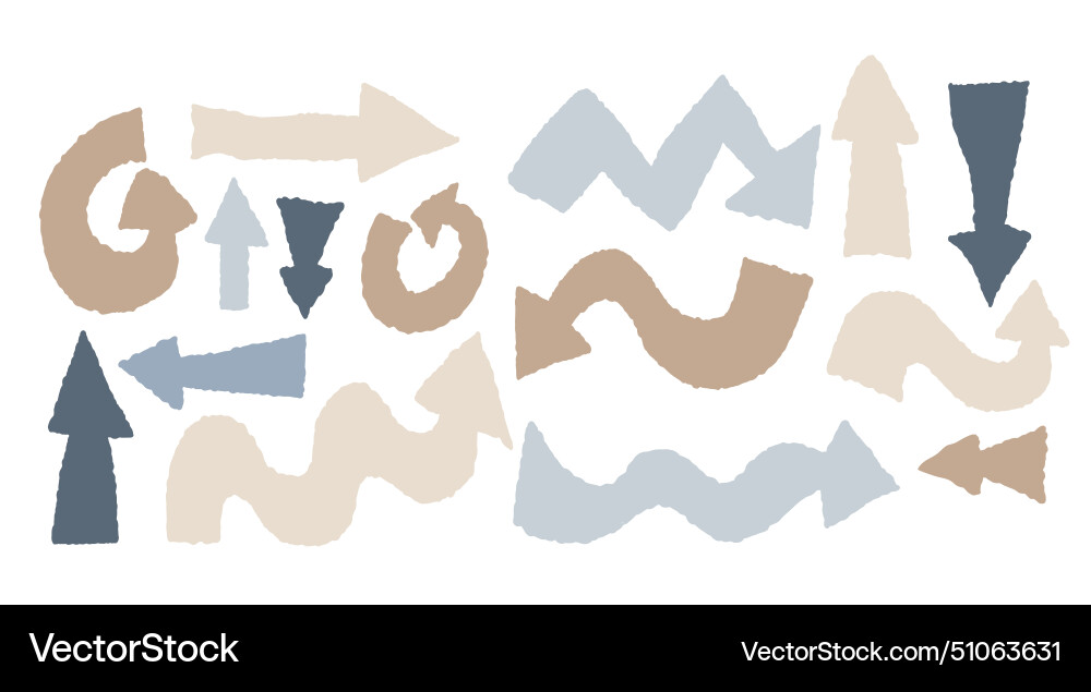 Pastel texture arrows collection hand drawn pointe