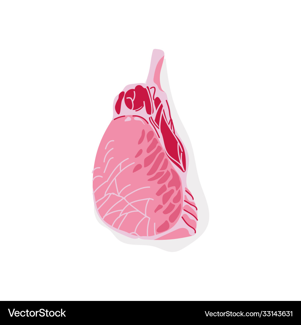 Prime rib beef meat slice Royalty Free Vector Image