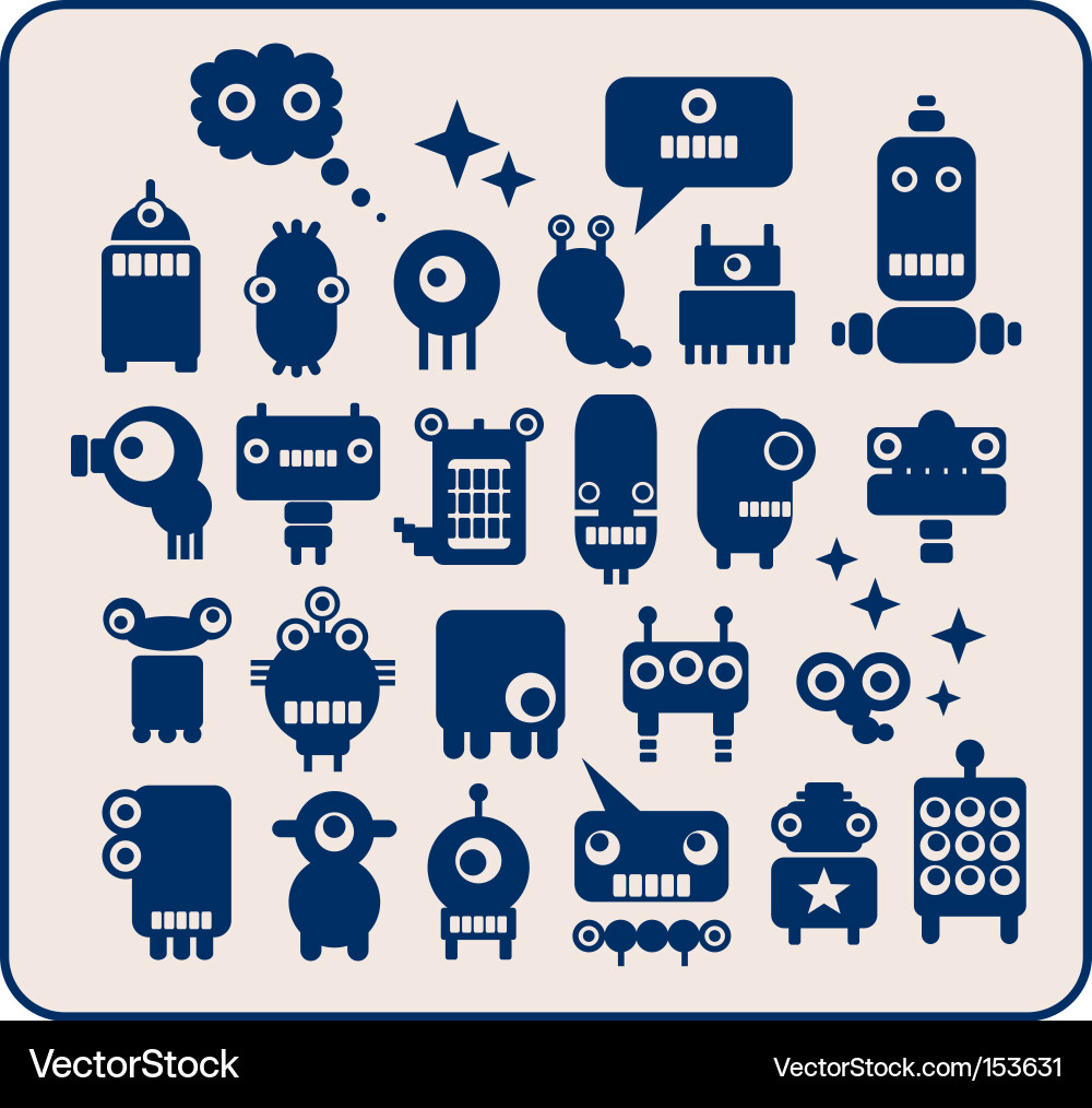 Robot Monsters Royalty Free Vector Image - VectorStock