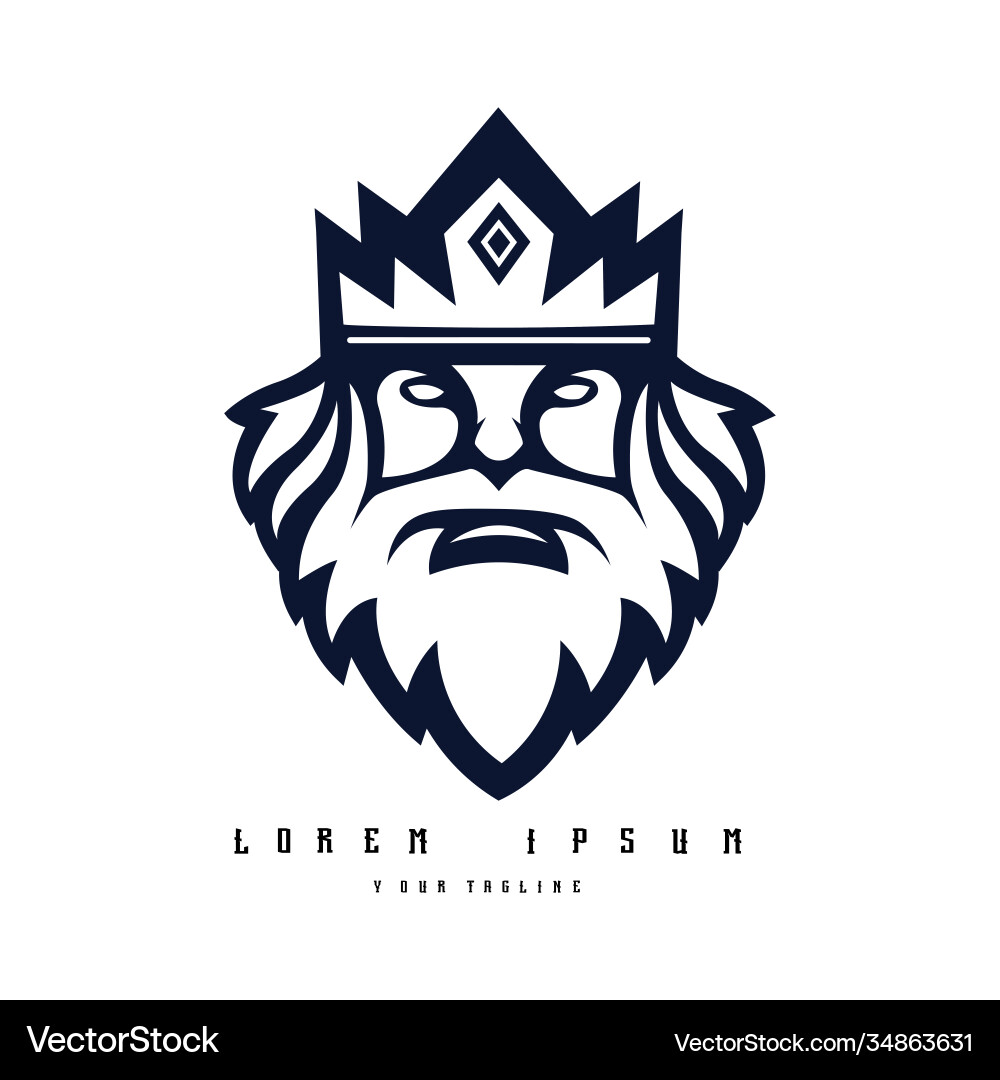 Royal King Logo - Black & White Royalty Free Vector
