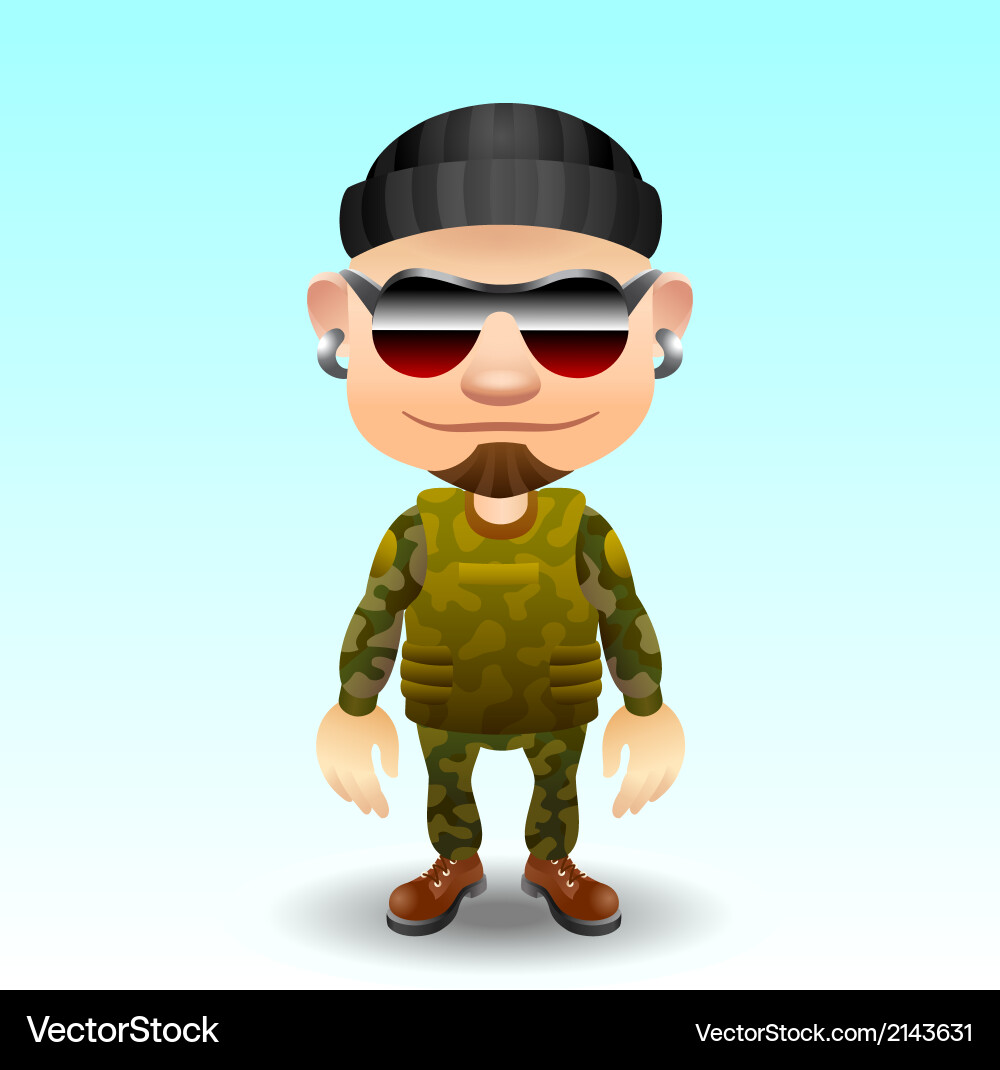 Soldier character Royalty Free Vector Image - VectorStock
