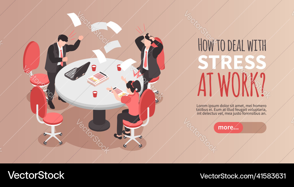Stress at work banner Royalty Free Vector Image