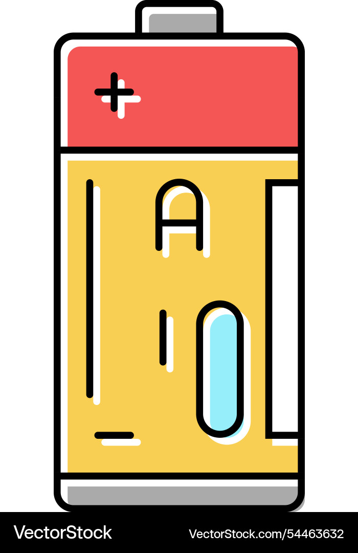 Alkaline battery color icon Royalty Free Vector Image
