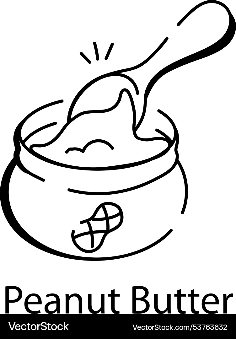 Basic rgbhand drawn icon of peanut butter Vector Image