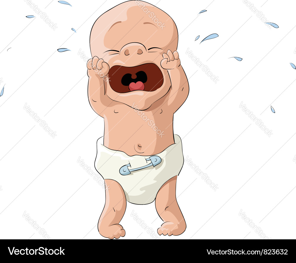 Crying baby Royalty Free Vector Image - VectorStock