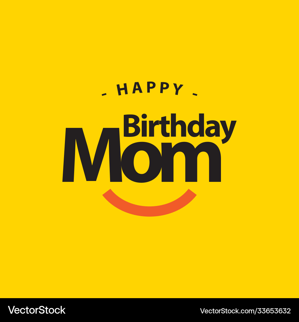 Happy birthday mom template design Royalty Free Vector Image
