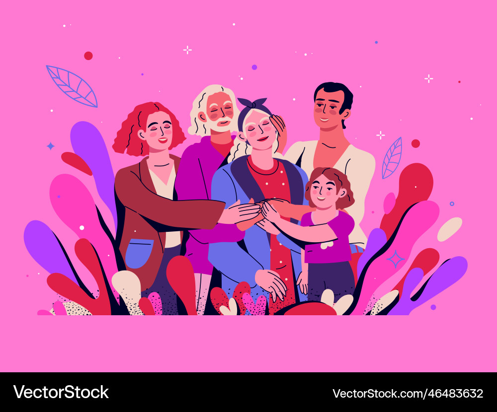 Harmony relationships parents and children Vector Image