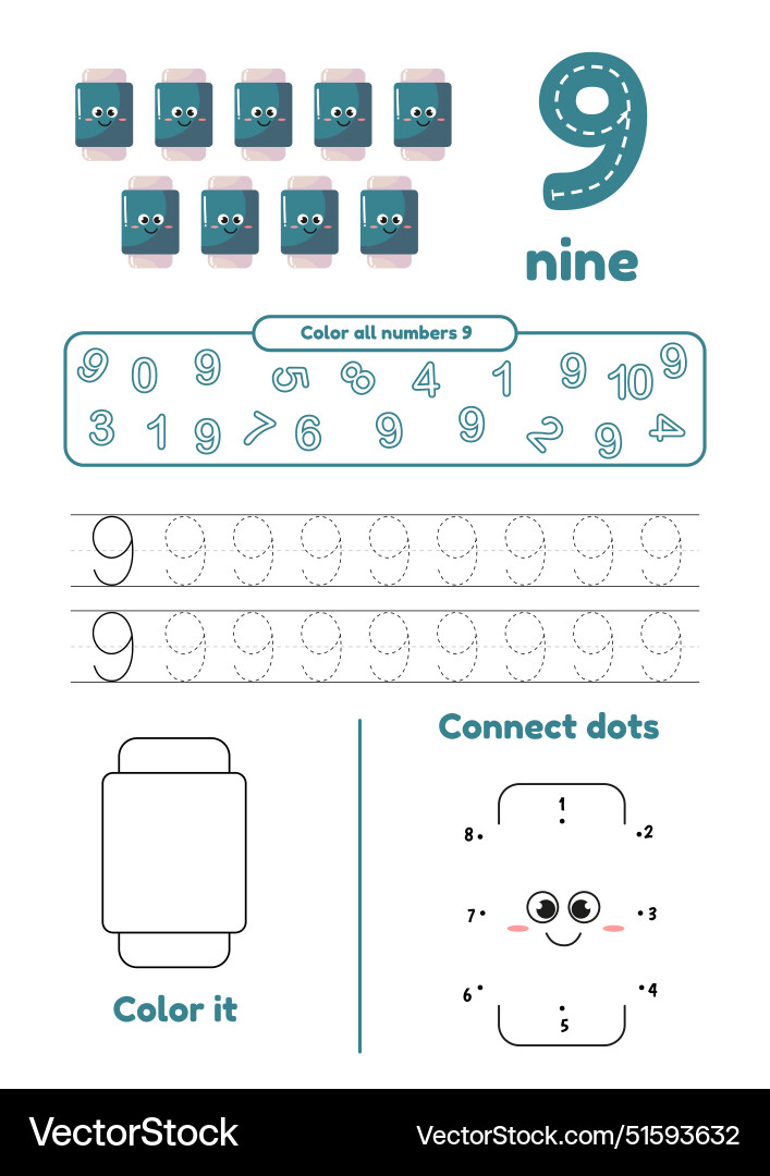 Kids Number & Dot Activities Royalty Free Vector Image