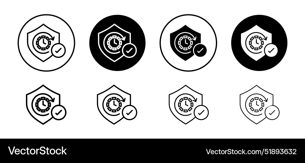 Long term protection icon set collection Vector Image