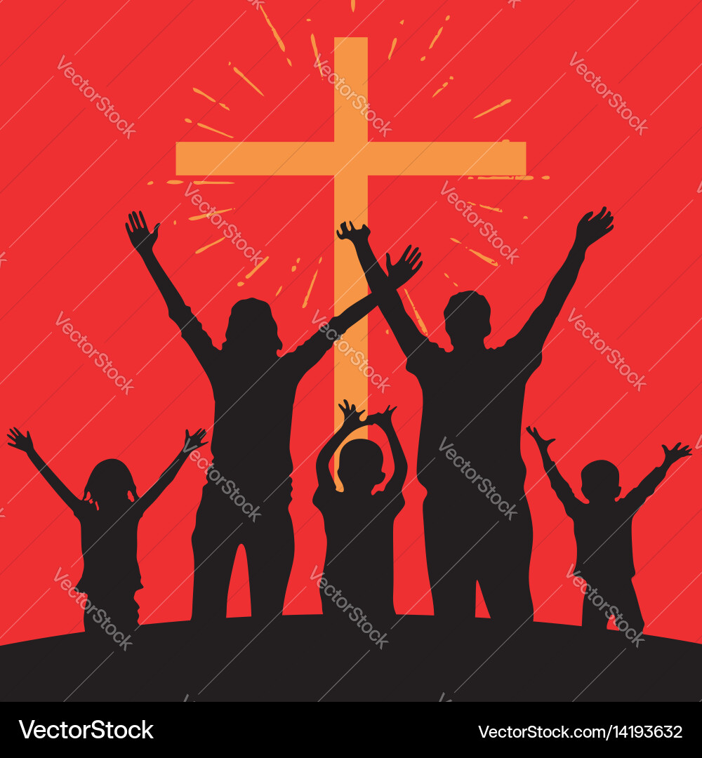 People worshiping god Royalty Free Vector Image
