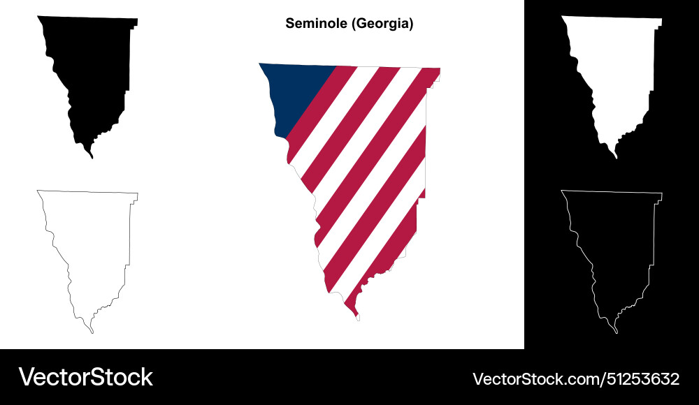 Seminole outline map Royalty Free Vector Image