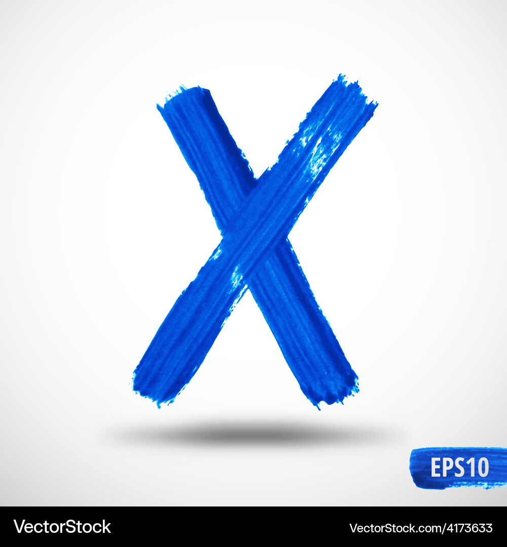 Alphabet letter x watercolor Royalty Free Vector Image