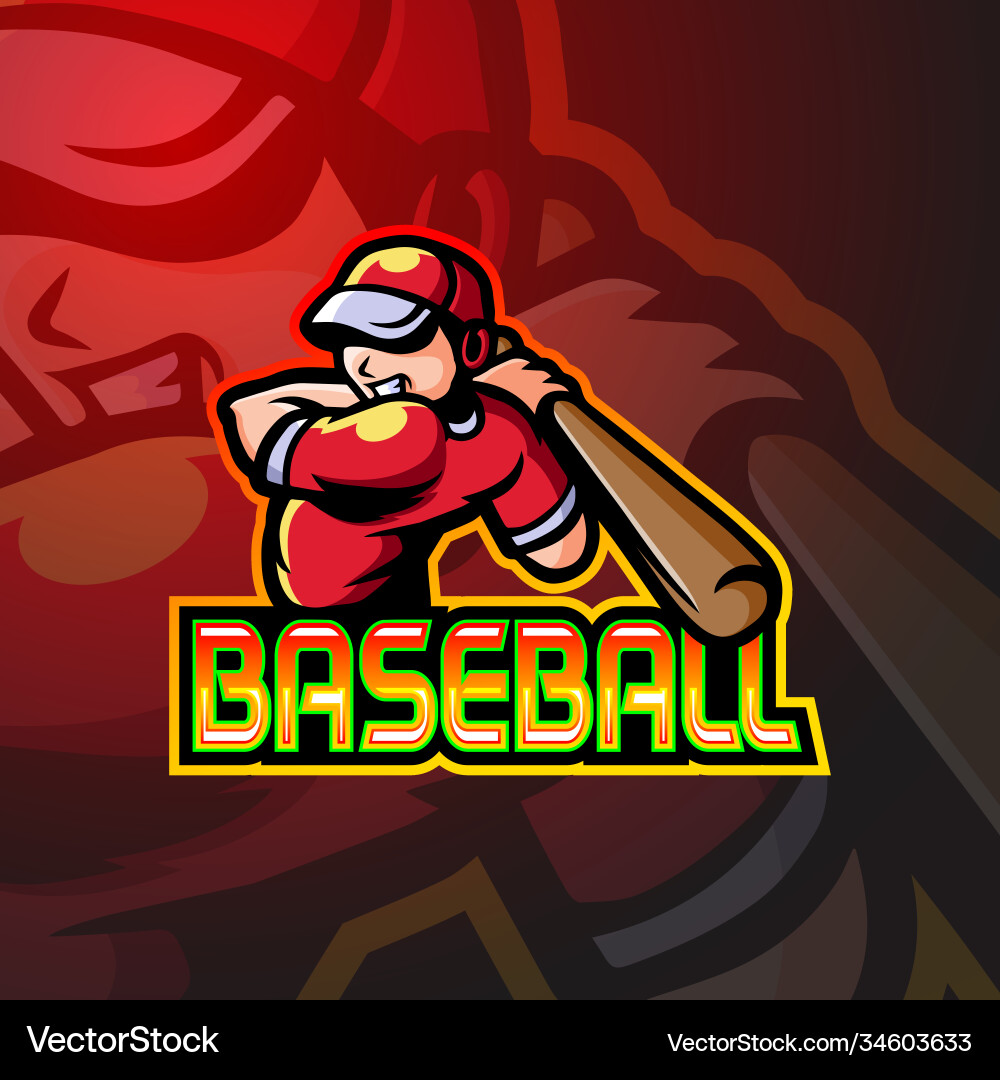 Baseball player esport logo mascot design Vector Image