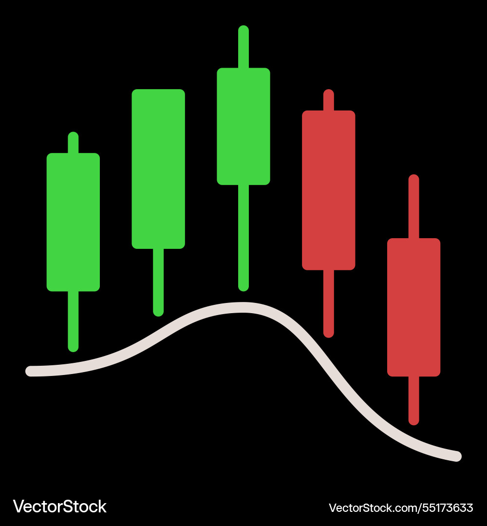 Candlestick chart and technical analysis trading Vector Image