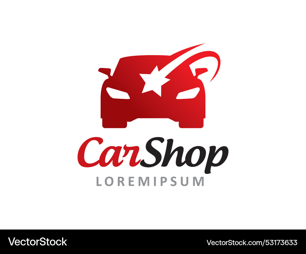 Car and star logo symbol or icon template Vector Image