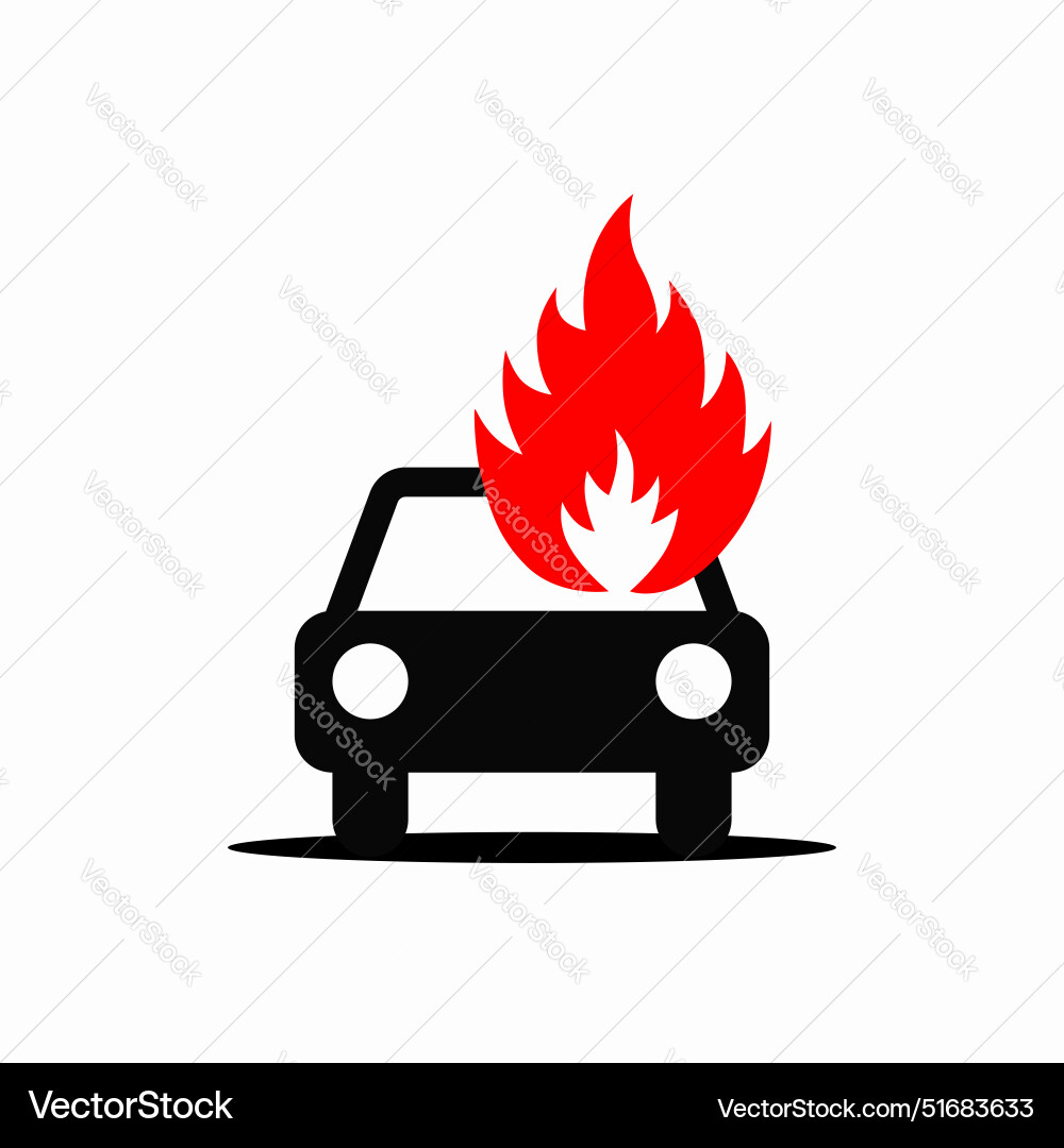 Car fire 1-1 f Royalty Free Vector Image - VectorStock