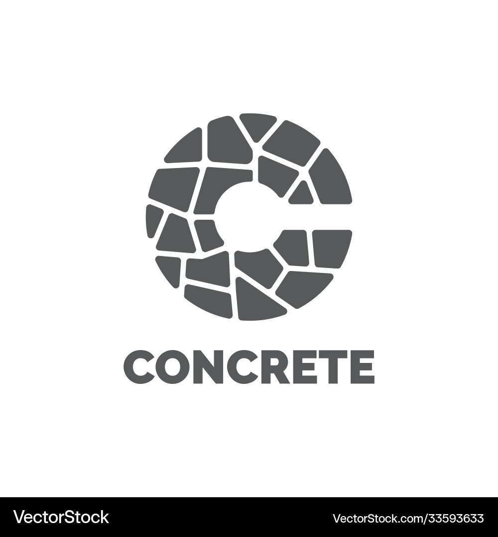 Concrete logo design template Royalty Free Vector Image