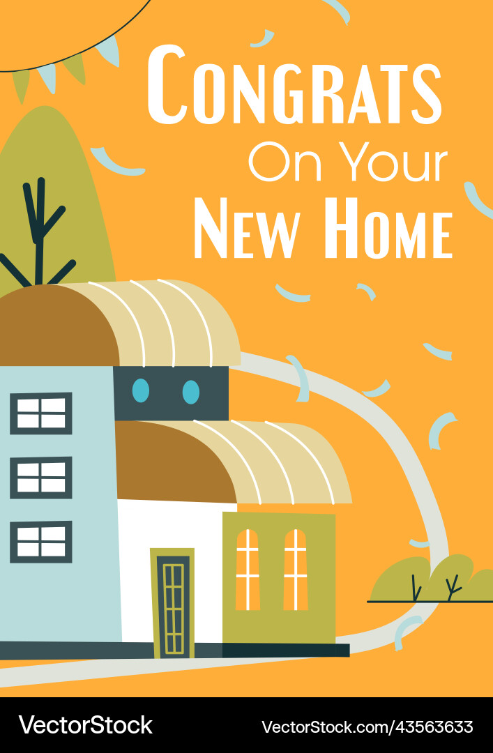 Congrats on your new home greeting card Royalty Free Vector