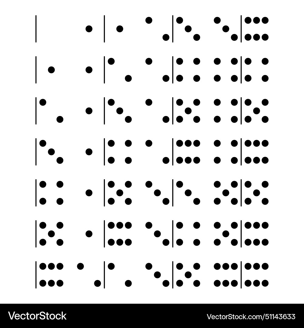 Domino number patterns silhouette stencil Vector Image