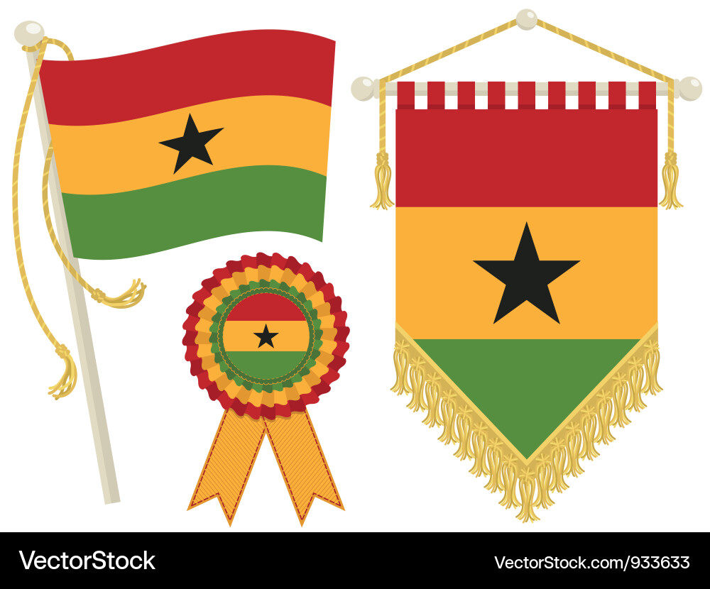 Ghana Flag Elements Royalty Free Vector Image - VectorStock