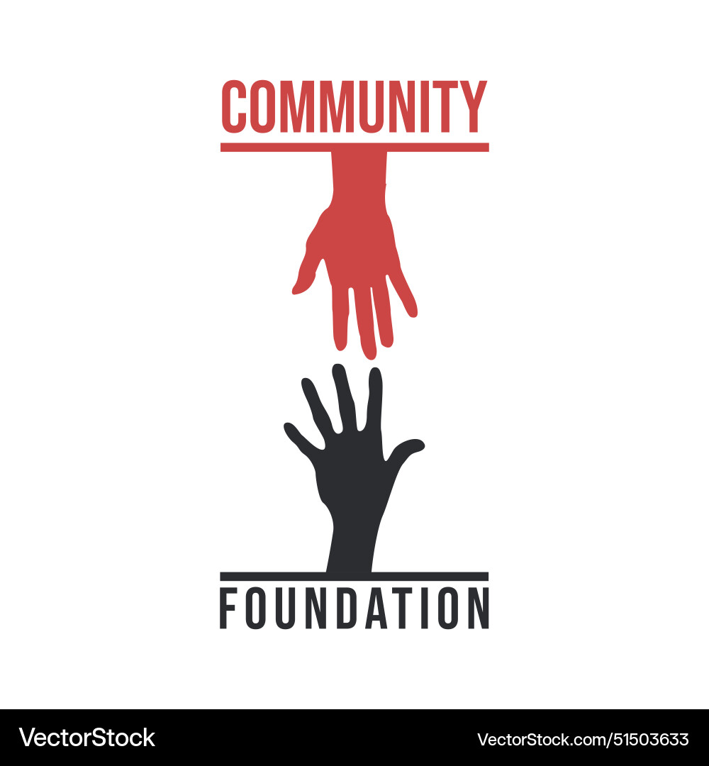 Helping hand logo design Royalty Free Vector Image