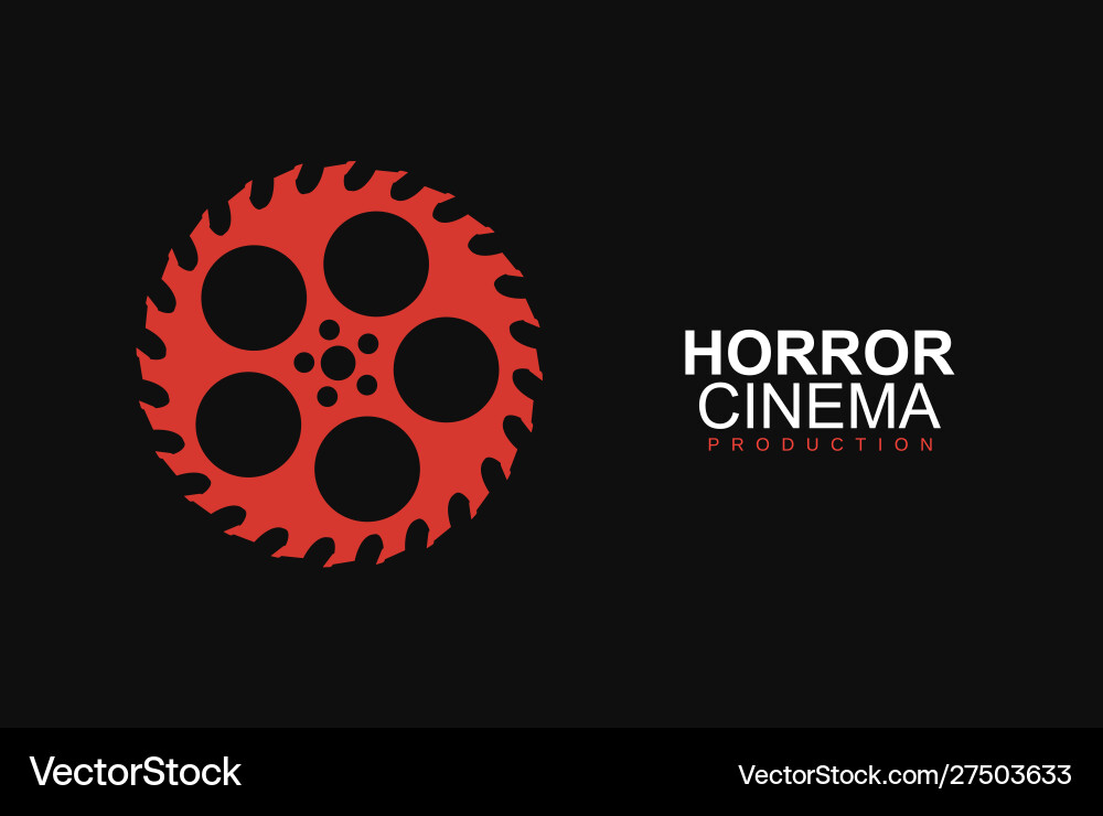 Horror film cinema logo template Royalty Free Vector Image