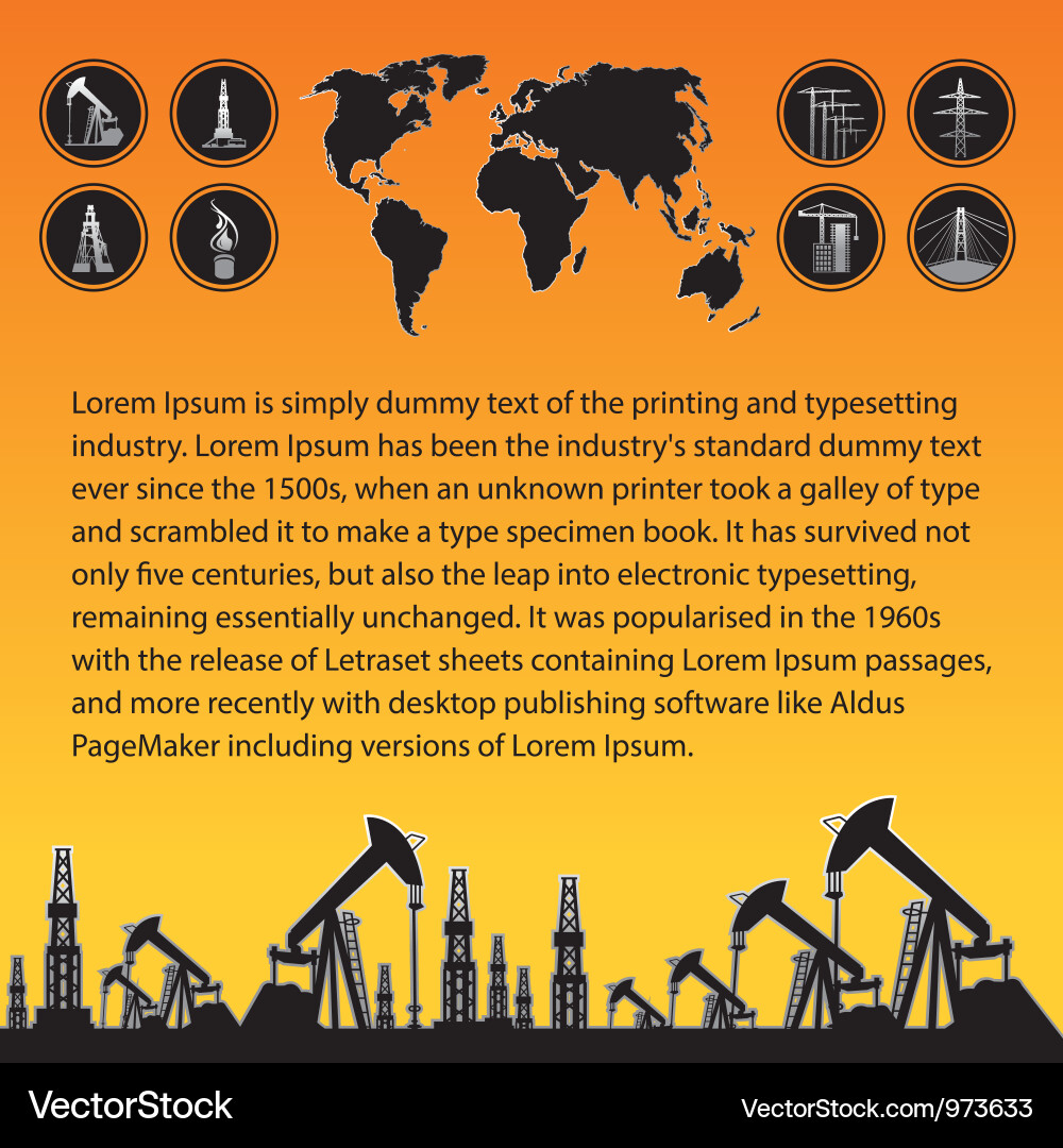 Map and oil rig Royalty Free Vector Image - VectorStock